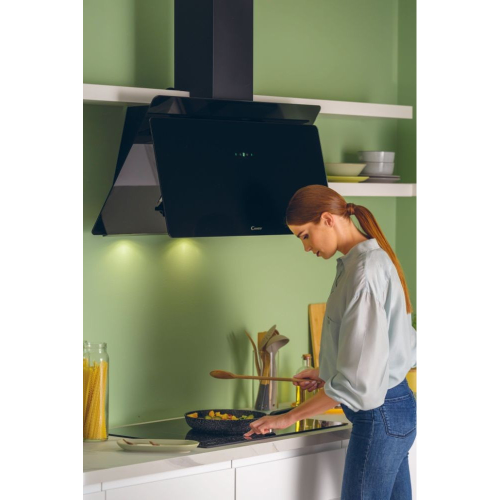 HOTTE CANDY 90CM EN VERRE NOIR