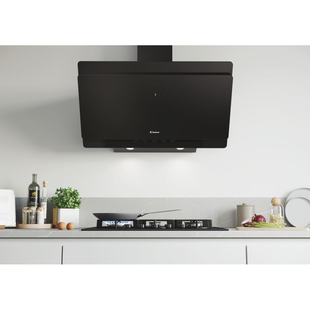 HOTTE CANDY 90CM EN VERRE NOIR