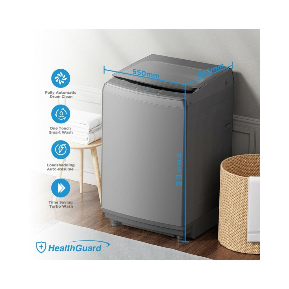MACHINE A LAVER MIDEA TOP LOADING FULL AUTO 10,5 KG GREY