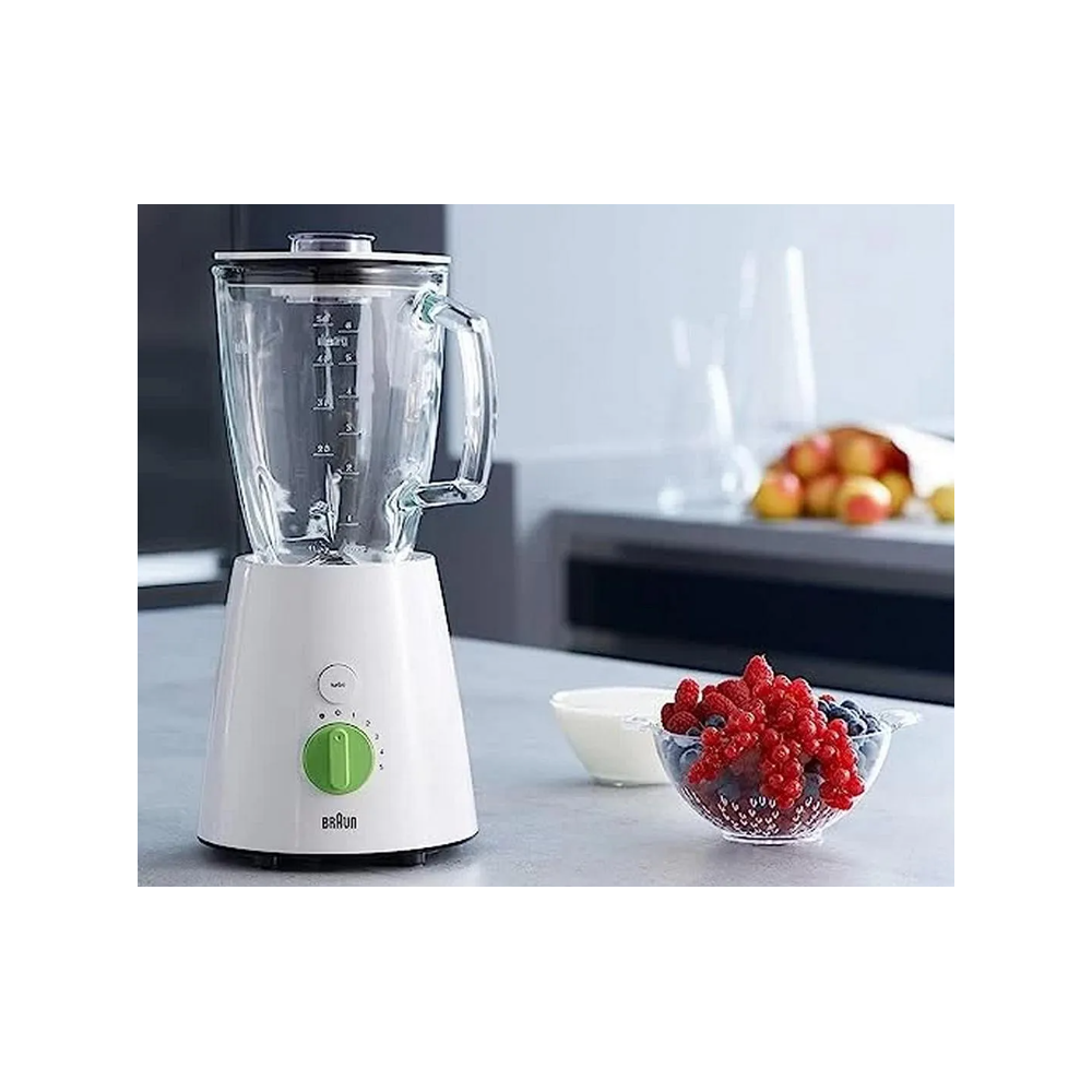 BLENDER BRAUN 2 VITESSES + PULSE - 1,75 L - 500 W BLANC/VERT
